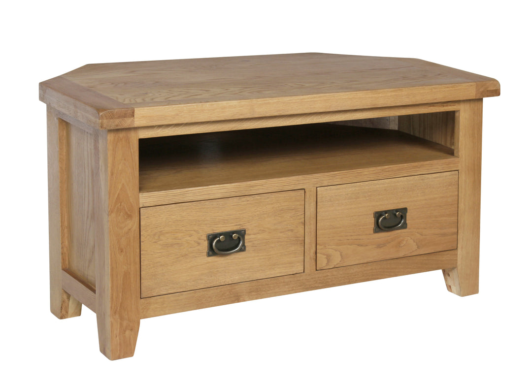 Rustic Corner TV Unit - Price Match Guarantee And Free Mainland Delivery
